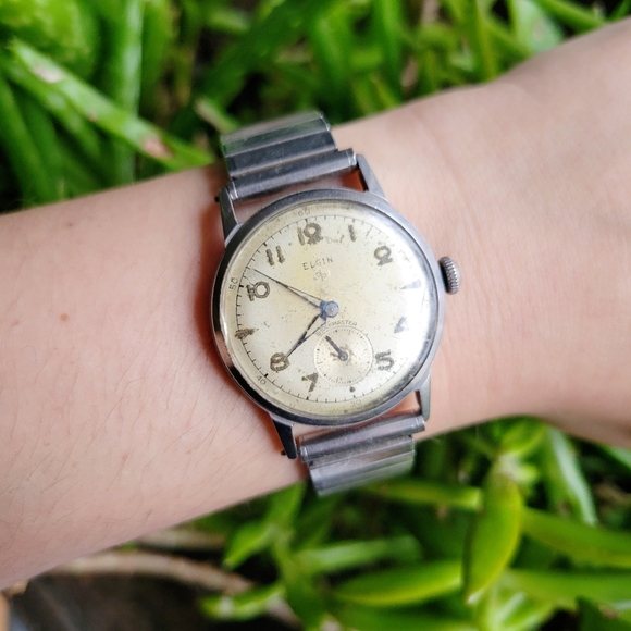 Accessories | Vintage Elgin Silver Shockmaster Stretch Watch | Poshmark